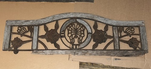 Antique Cast Iron Park Bench Back Rest Plate - Butterfly & Lilly Design ...