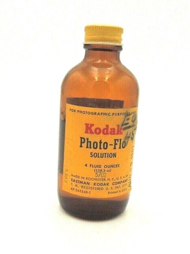 Kodak Photo-Flo Solution Vintage 4oz Eastman Amber Bottle Rochester N.Y ...