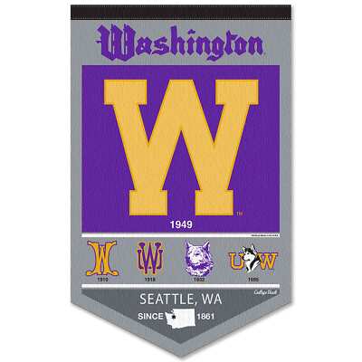 Washington UW Huskies Heritage Logo History Banner Pennant | eBay
