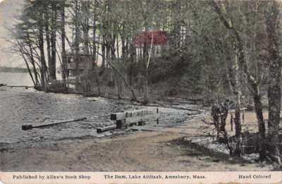 Amesbury Massachusetts Lake Attitash The Dam Vintage Postcard JA7471881 ...