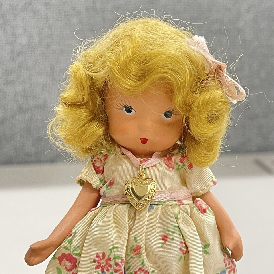 1940 Nancy Ann Story Book BISQUE Doll #115 Lucy Locket Floral Dress ...