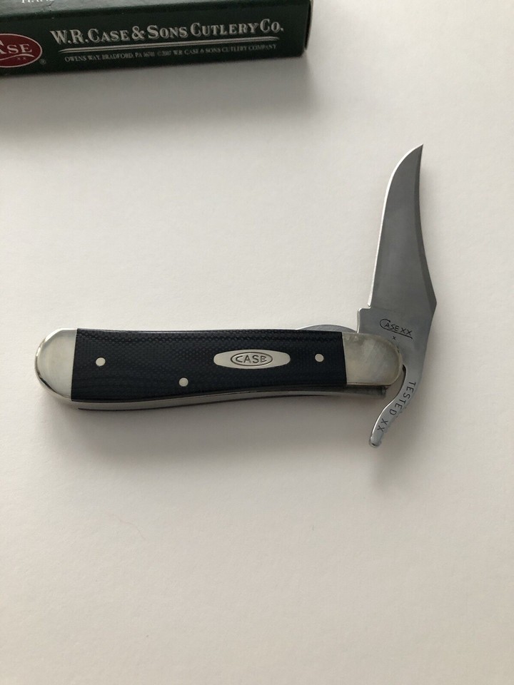 NEW W R Case An Sons X X Knife Dark Black 06235 Russ Lock Blade G10 ...