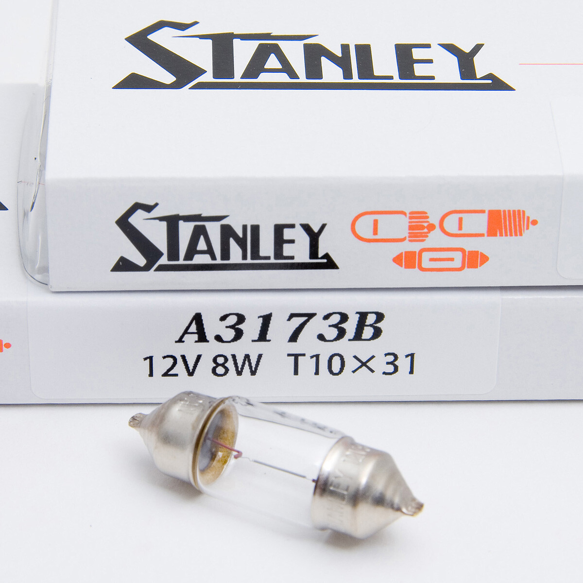 Stanley A3173B 12V 8W T10X31 Clear Auto Bulb, Made in Japan Quantity=1 ...