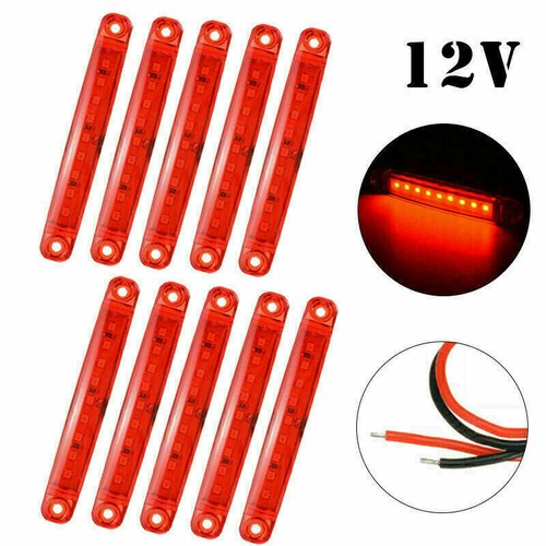 10X 12V 9 Red Sealed Led Side Marker Clearance Light For Truck Trailer ...