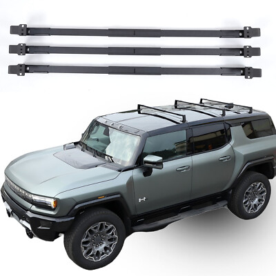 Top Roof Rack Cross Bars Aluminum + Steel Luggage Cargo For Hummer EV ...