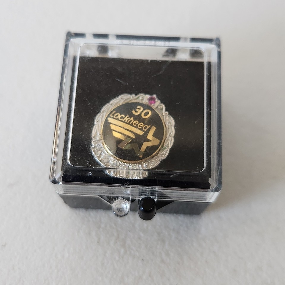 Lockheed 30 Year Employee Service Award Pin 10k White Gold ~ Lockheed ...