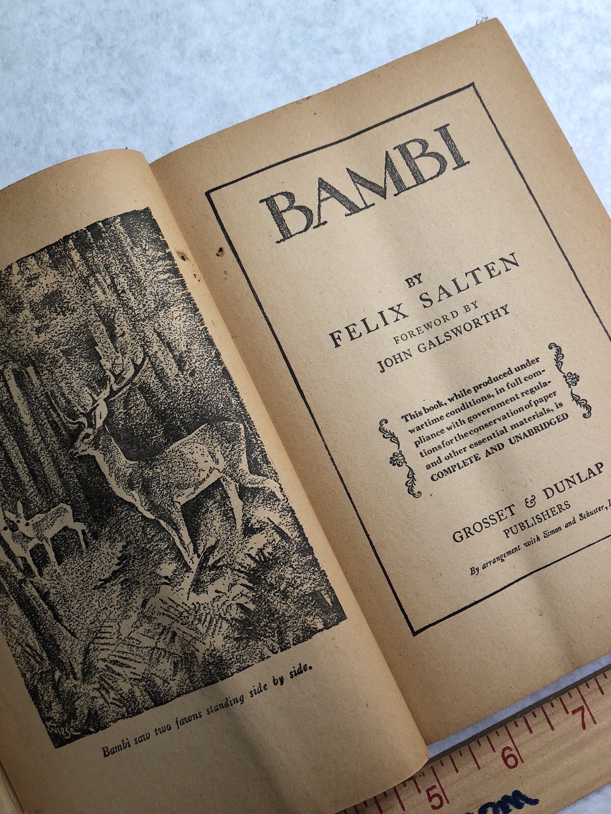 Bambi Book By Felix Salten Grosset & Dunlap 1929 Hardcover Disney ...