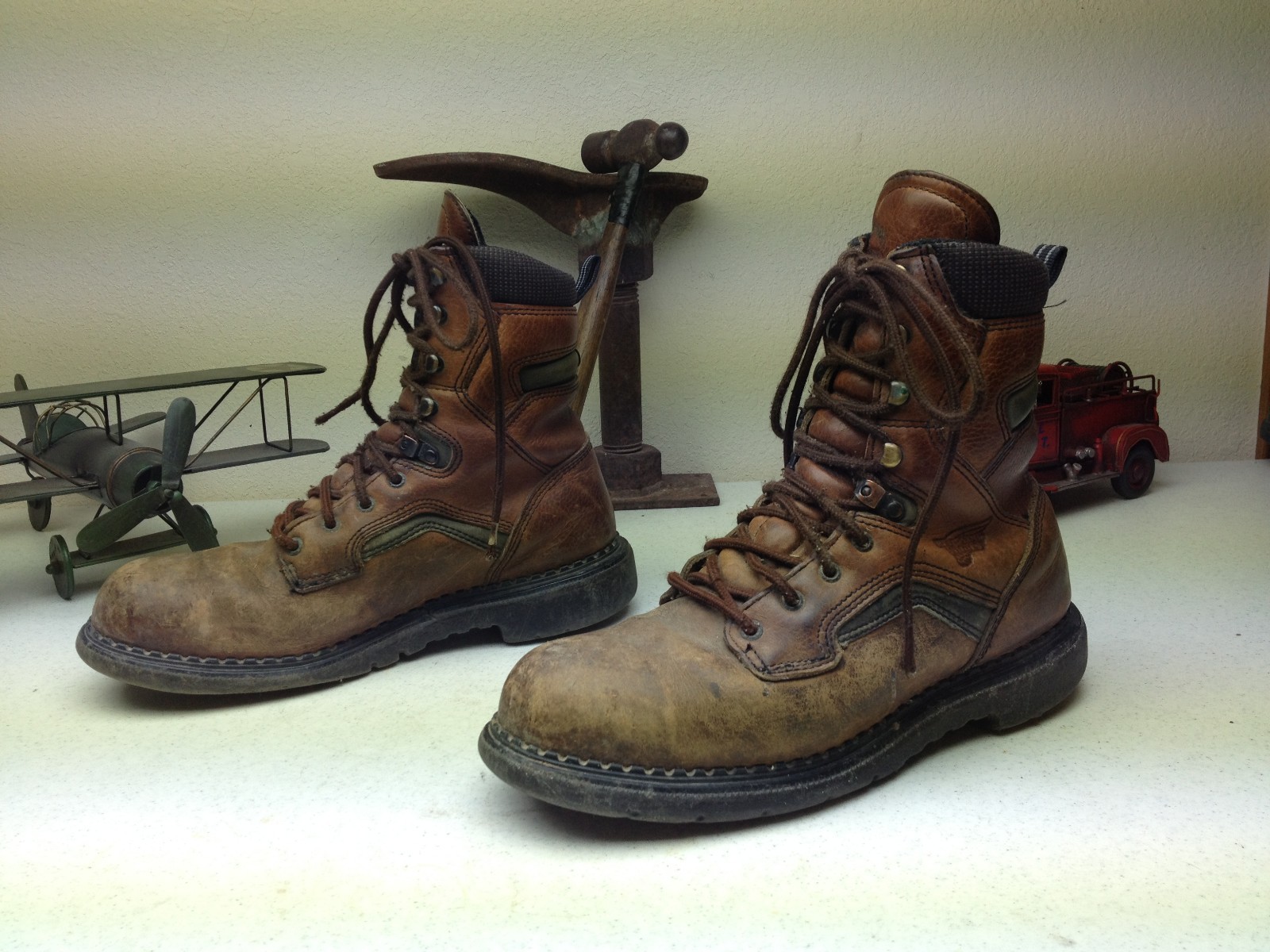 BROWN RED WING 2238 STEEL TOE USA DISTRESSED ENGINEER OIL WORK BOOTS ...