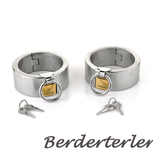 Stainless Steel Lockable Handcuff Wrist Restraints Hand Cuff Fetish ...