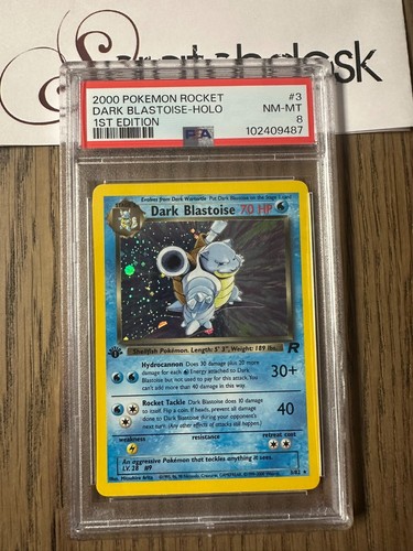 PSA 8 - Pokemon DARK BLASTOISE 3/82 - TEAM ROCKET 1st Edition - Holo ...