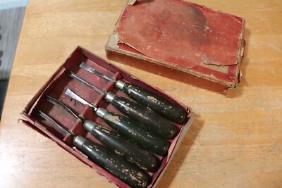 Vintage Craftsman 5 Piece Green Handle Wood Carving Gouge Tool Set | eBay