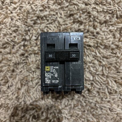 Square D 30 Amp 2 Pole HOM230 120/240VAC Plug In Circuit Breaker | eBay