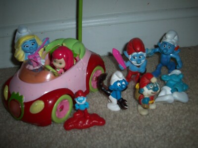 Smurfs Figures Lot + Strawberry Shortcake Berry Cruiser Doll Car Only ...