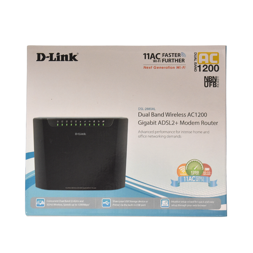 D-Link DSL-2880AL AC1200 Dual Band Wireless Gigabit ADSL2+ Modem Router ...