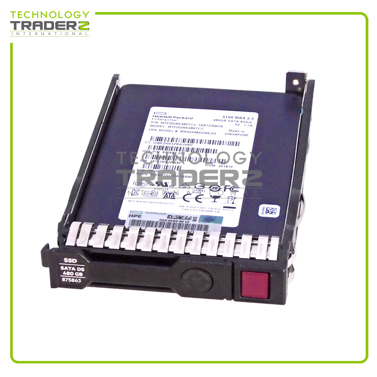 875470-B21 HP 480GB SATA 6G Mixed Use 2.5" SSD 875863-001 870668-002 ...