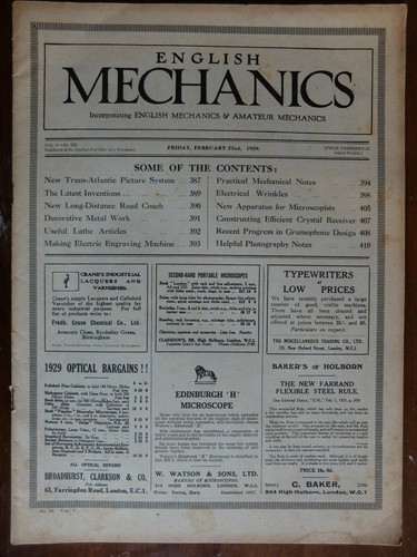 English Mechanics magazine 1929 Feb 22 craft hobbies diy | eBay UK