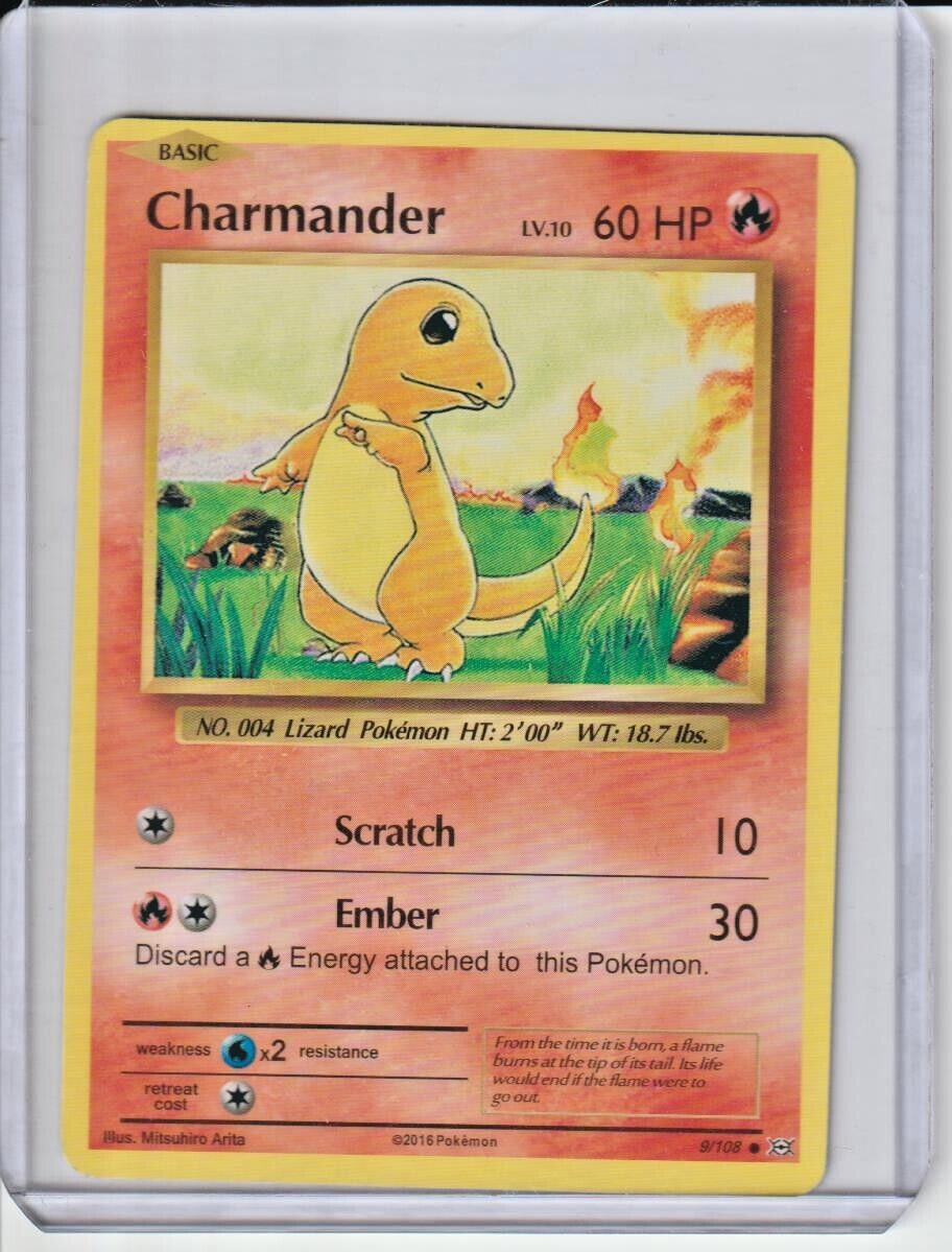 PSA 9 MINT Charmander 2016 Pokemon XY Evolutions Base Set Art #9/108 ...