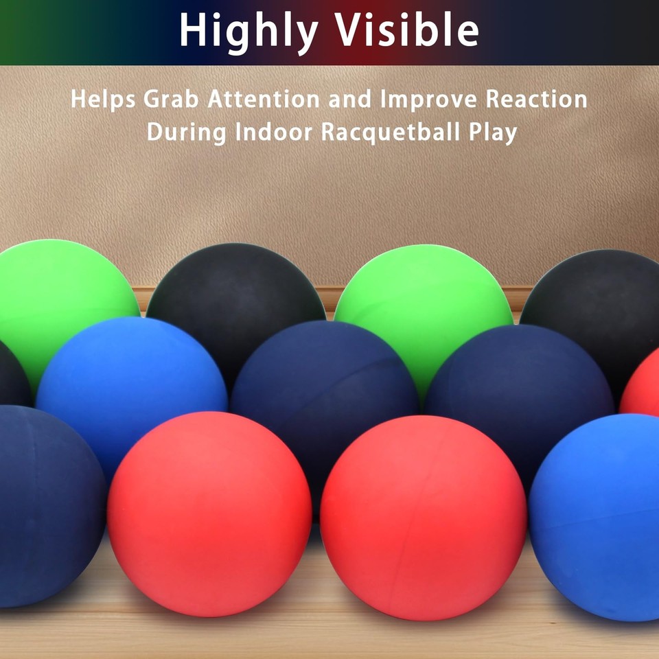 15 Pack Racquetball Multi Colored Racquetballs High Bounce Rubber ...