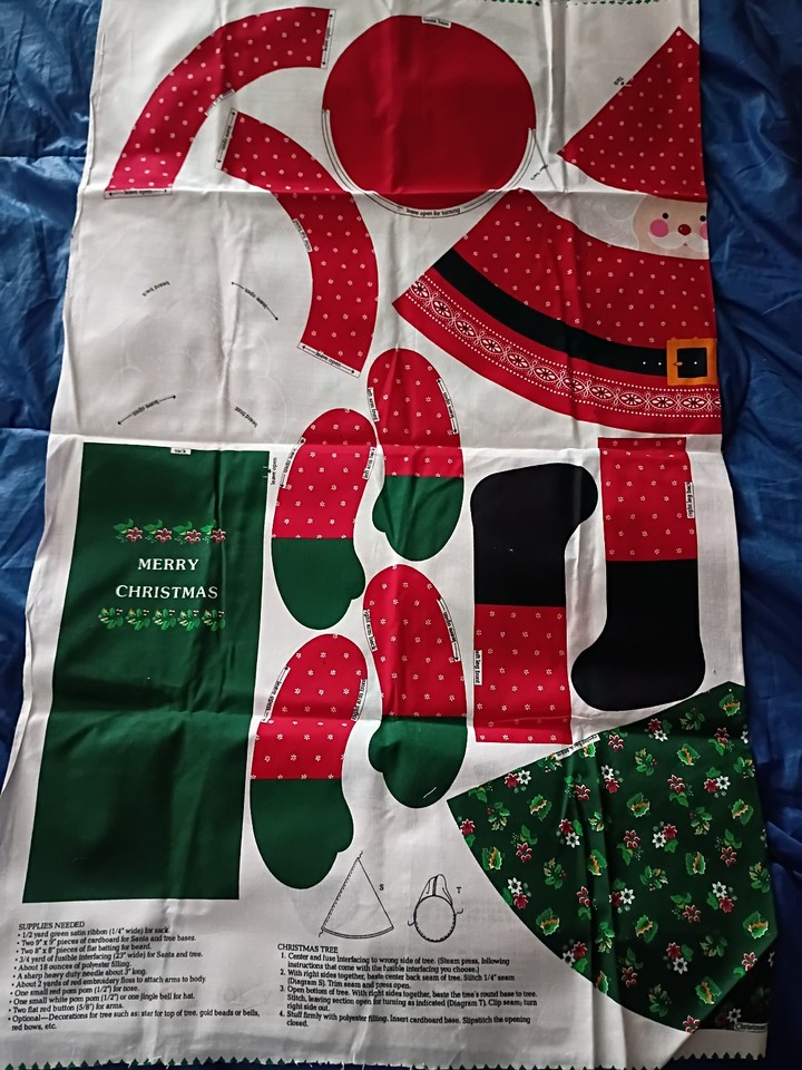 VIP Cranston Holly Jolly Santa Stuffy Screen Print Panel | eBay