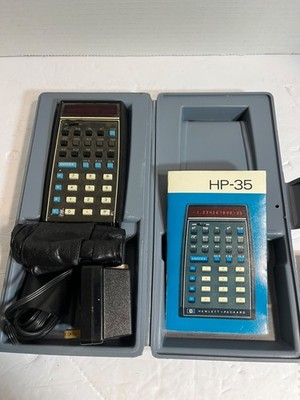 Hewlett Packard HP-35 Calculator With OEM Travel Case AC Adapter and ...