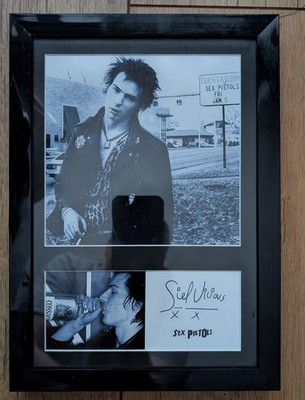 Framed Sid Vicious Picture Signature signed card | eBay