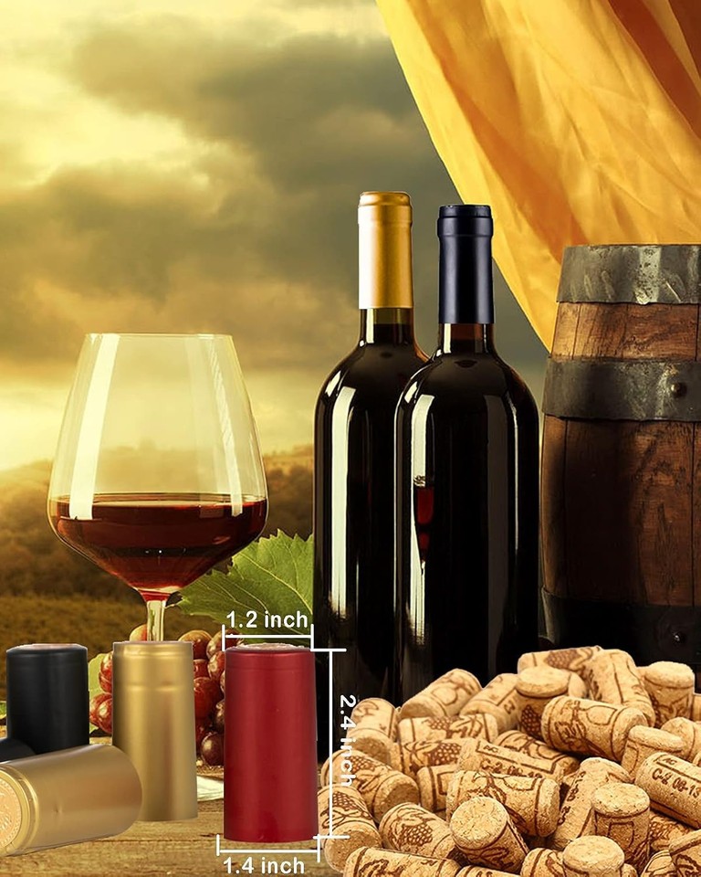 200 PCS Wine Bottle Corks and Seals, 100 Count Natural Wine Corks and 3 ...
