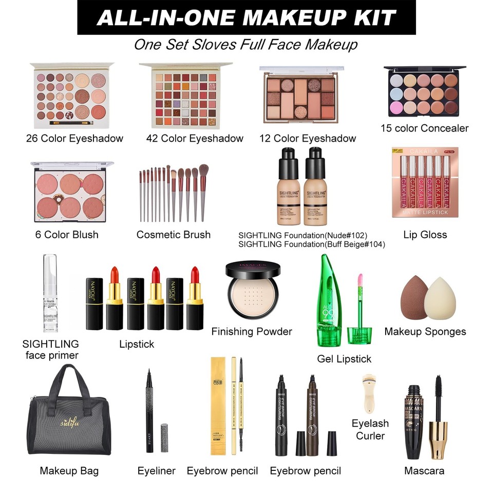 All in One Makeup Kit for Women Full Kit, Travel Makeup Kit, Makeup ...