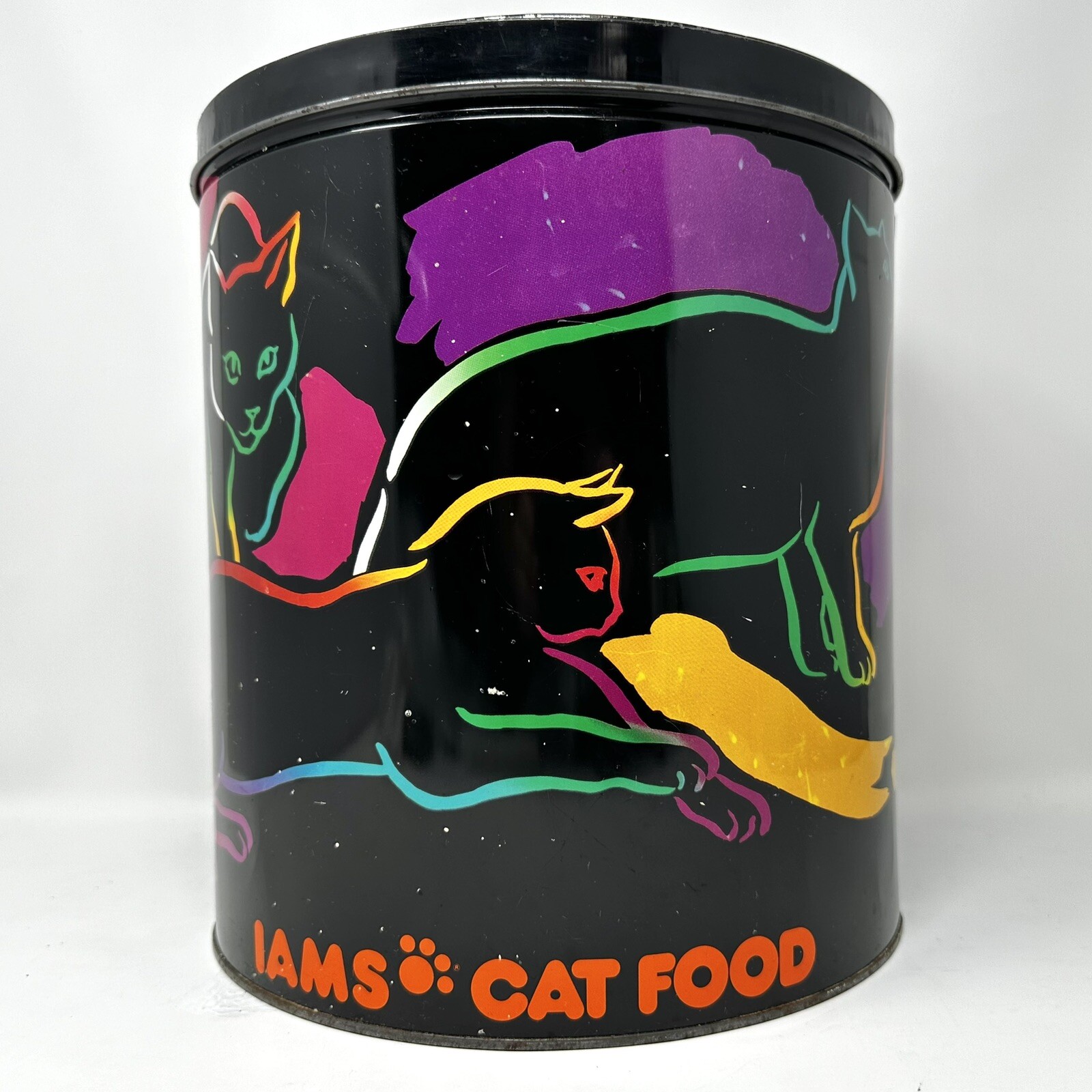 *RARE* VINTAGE IAMS CAT CAN Metal Tin Canister Cat Food Storage ...