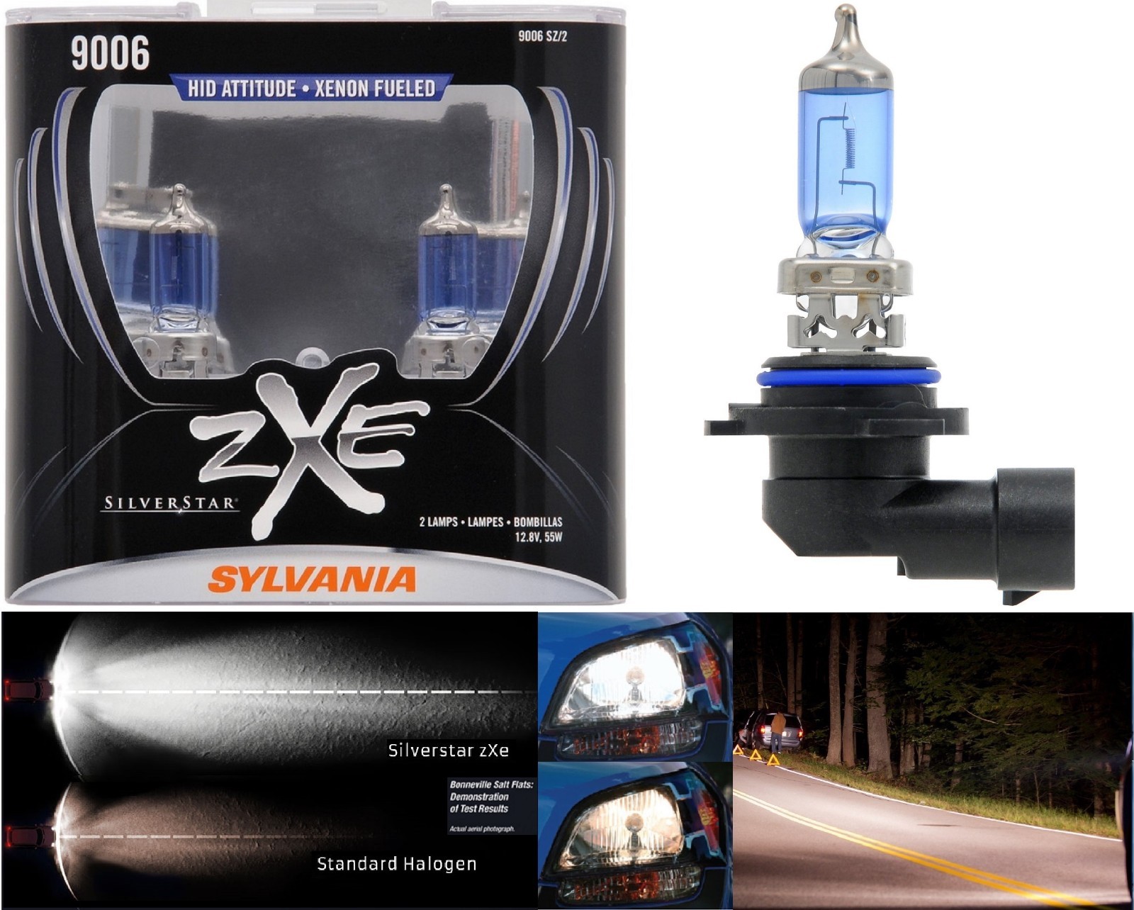 SYLVANIA 9006 Sz SILVERSTAR ZXE High Performance Halogen Headlight Bulb ...
