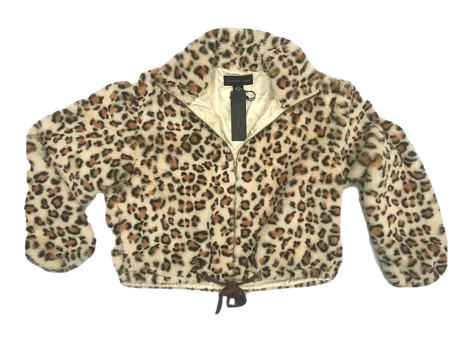 VICTORIA'S SECRET PINK KNOW ONE CARES LEOPARD PRINT FAUX FUR SEMI ...