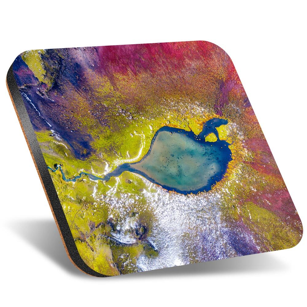 1x Square Coaster 12cm Volcanic Crater Highlands of Iceland #52392 ...
