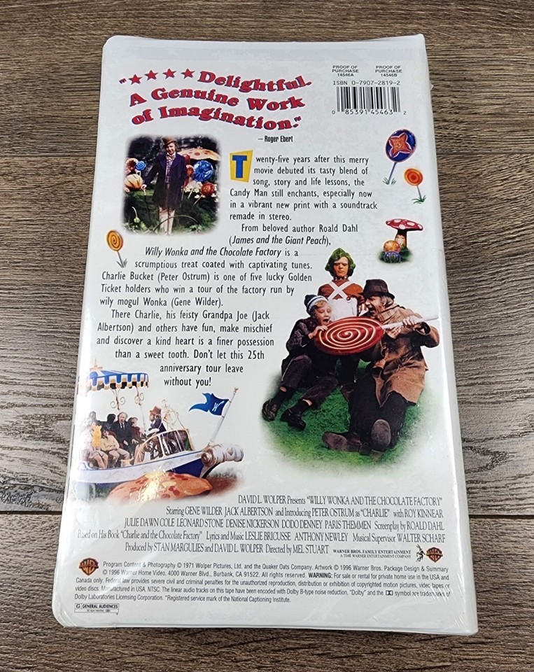 WILLY WONKA and the CHOCOLATE FACTORY (VHS) 25th ANNIVERSARY FACTORY ...