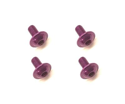 Square R/C M3 x 6mm Aluminum Button Head Hex Screws (Flanged) Purple (4 ...
