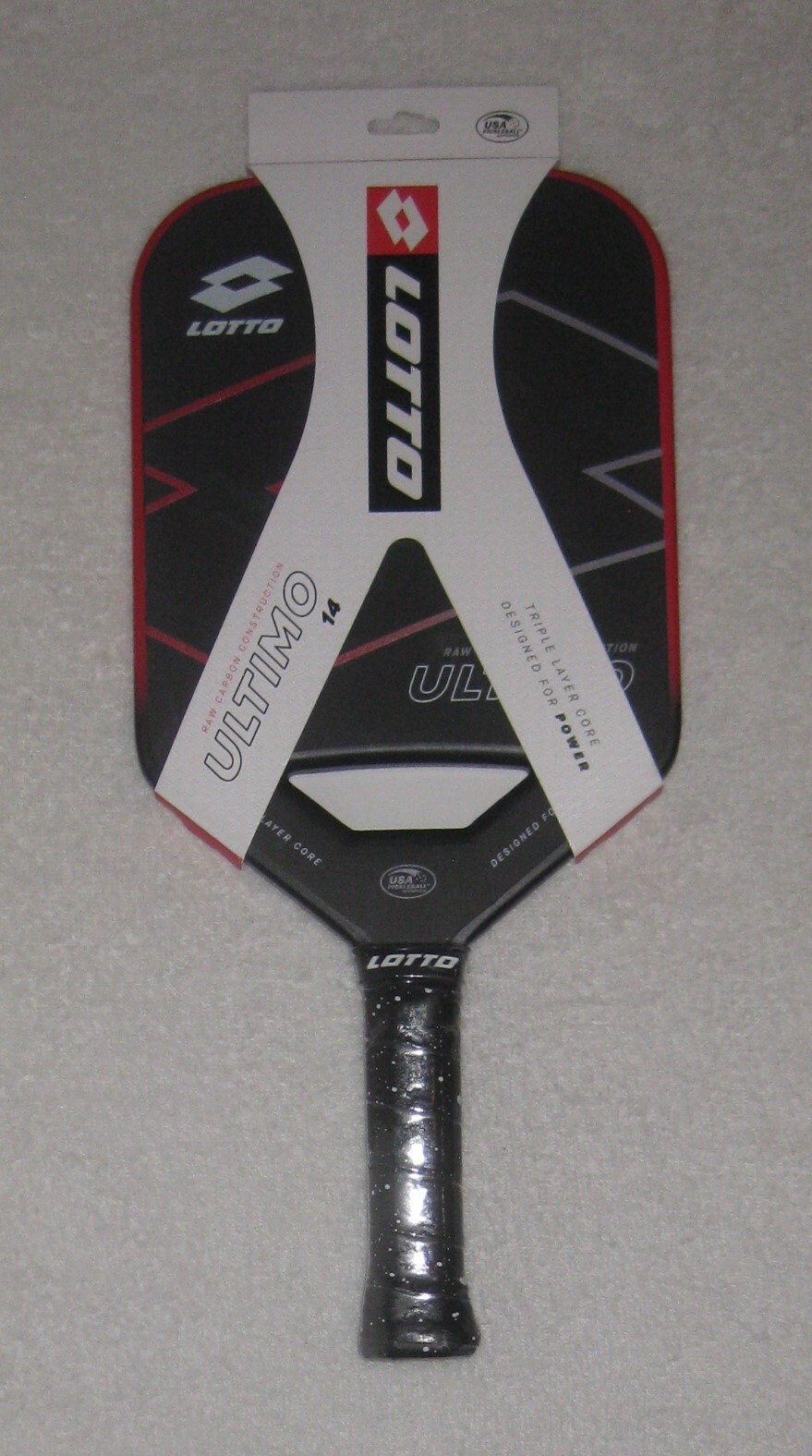 LOTTO ULTIMO 14 14MM CORE RAW CARBON FIBER PICKLEBALL PADDLE NEW | eBay