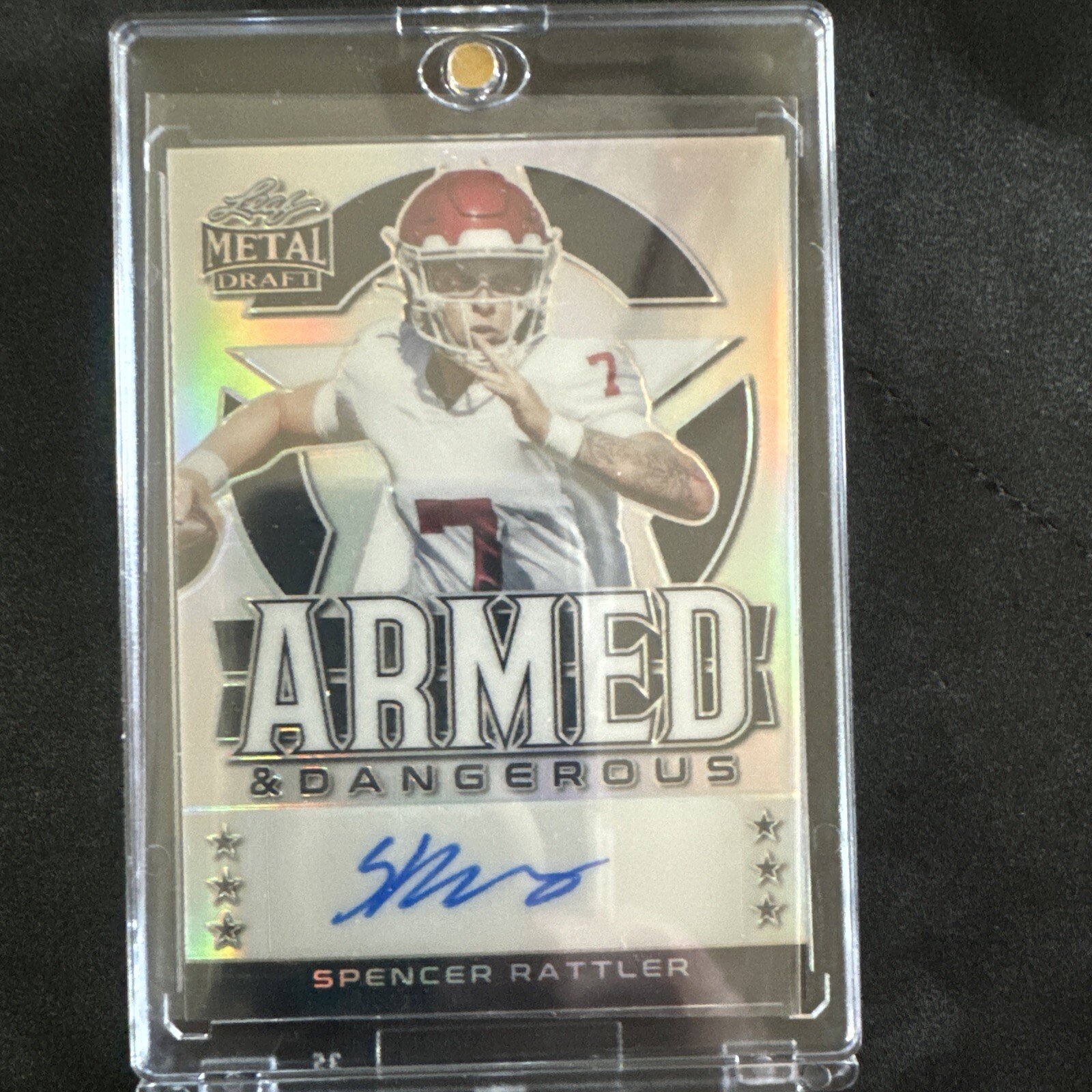 SPENCER RATTLER Silver Armed Rookie Auto 6/40 2022 Leaf Metal Draft ...