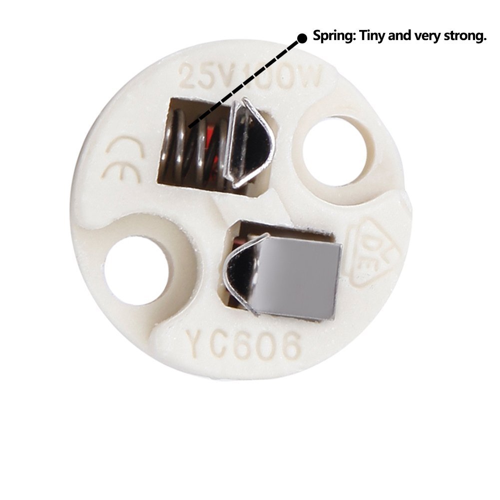 Mini Bi-Pin Socket Holder for Light Bulbs with Base GU5.3, G4, MR11 ...