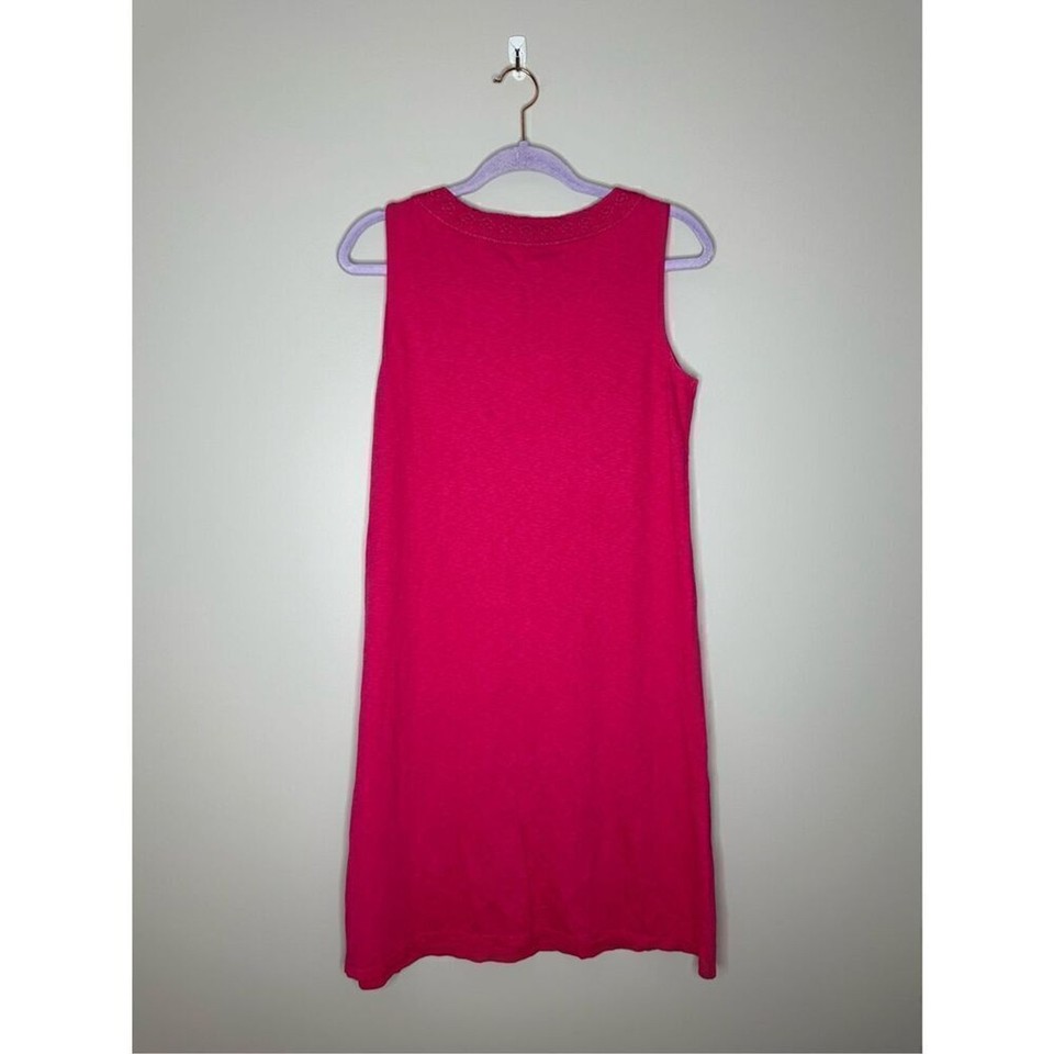 Chico’s Linen Blend Pink Embroidered Collar Dress Size 0 (4) | eBay