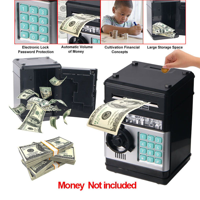 Electronic Piggy Bank ATM Password Money Box ATM Bank Safe Box Cash ...