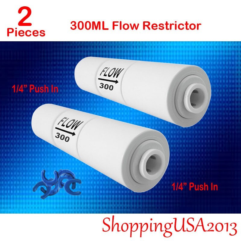 2 Pcs 300cc Flow Restrictor Push In Quick Connect Unter Sink RO Water ...