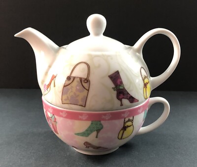 Tea for One Ceramic Teapot W/ Cup Creative Tops "Shoes, Boots, Purses ...