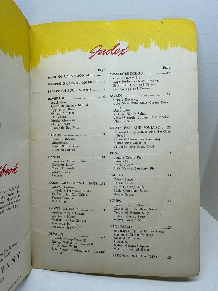 The Velvet Blend Book Carnation Milk Company Vintage 1950s Milk Recipe ...