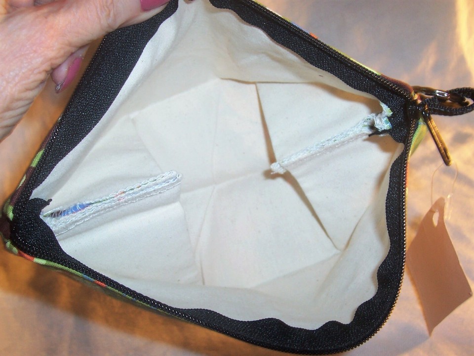 NEW Hawaiian FLOWER Vtg ZIP Makeup COSMETIC BAG Hilo Bay UNUSED ...