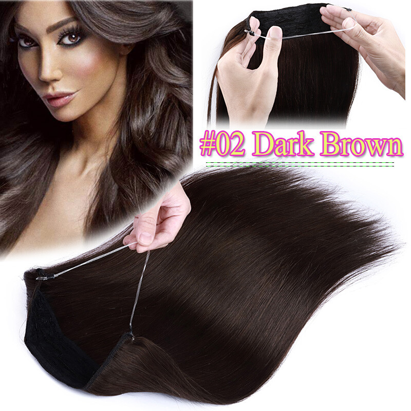 Balayage Line Weft Wire In Human Remy Hair Extensions Headband WAVY One ...