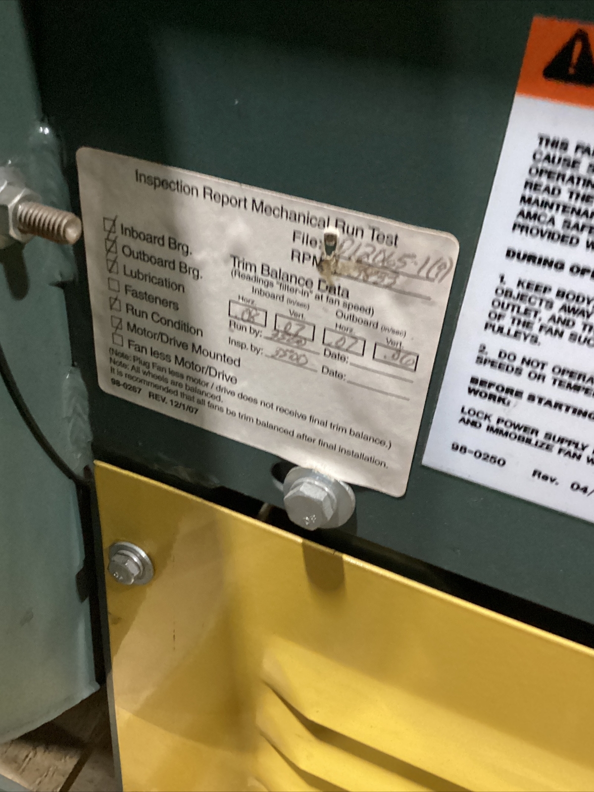 New York Blower Co. D12065 100 General Purpose Fan, Hp-3.84Rpm-3802 ...