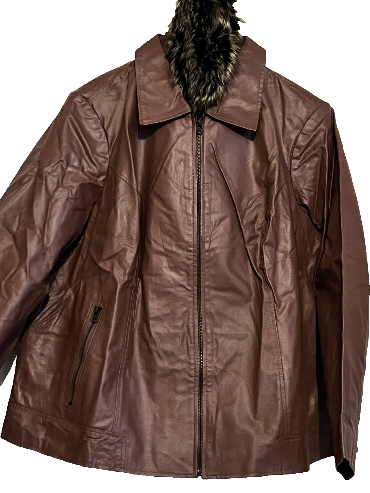 Women's Outerwear Church Fur Winter Fall Genuine leather jacket coat ...