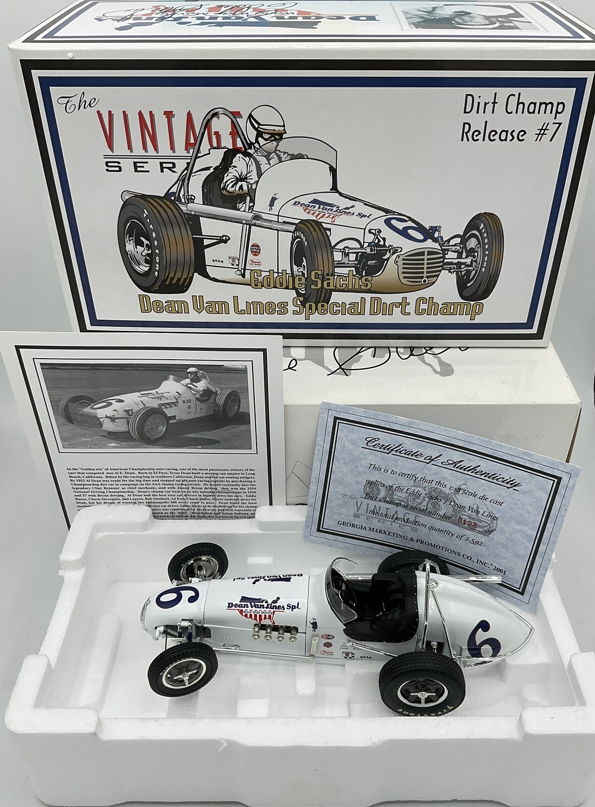 GMP Eddie Sachs Dean Van Lines USAC Vintage Dirt Champ Racing Car 1:18 ...