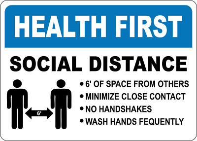 OSHA NOTICE: SOCIAL DISTANCE 6' OF SPACE FROM OTHERS| Laminated Vinyl ...