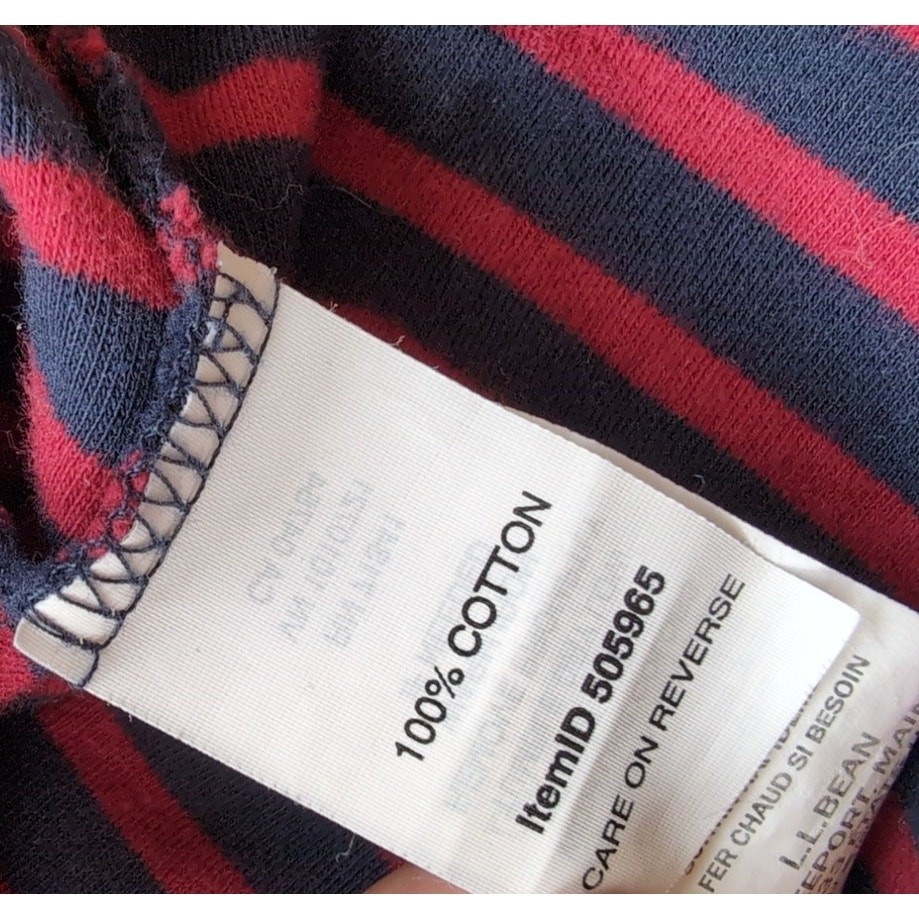 Women's L.L. Bean Turtleneck Long-Sleeve Stripe - Red/ Blue - Size ...