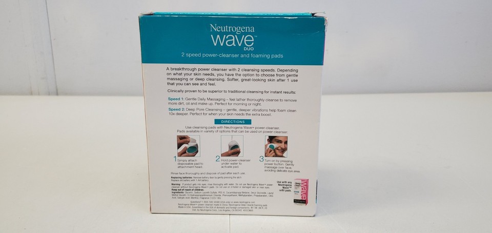 Neutrogena Wave Duo 2-Speed Power Cleanser And 14 Foaming Pads New | eBay