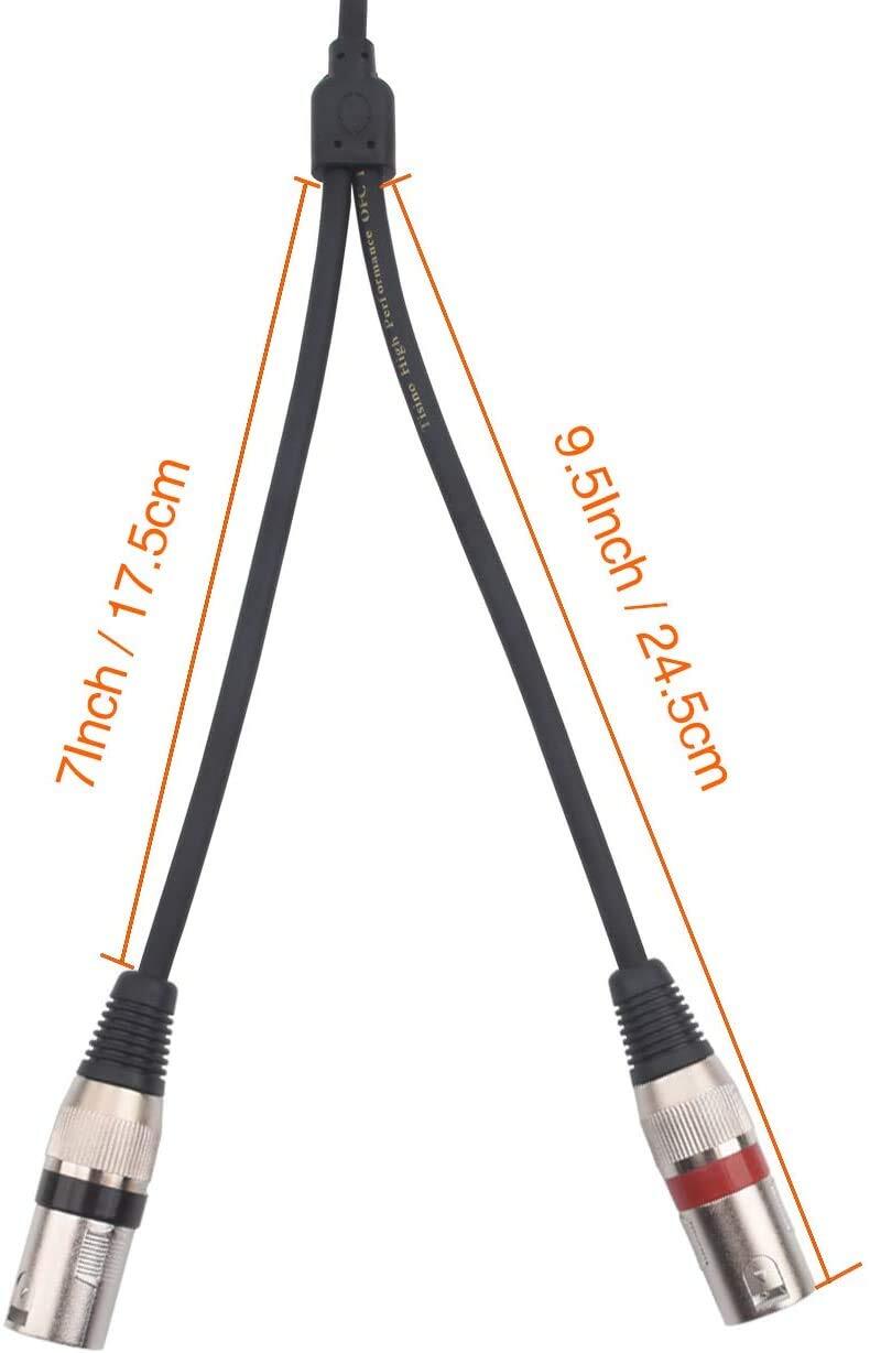 3.5Mm To Dual Xlr Stereo Cable 1/8 Inch Mini Jack To 2 Xlr Male Y Sp | eBay